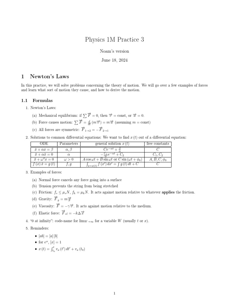 Physics, Solving Calc Fractions | PDF | Force | Ordinary Differential Equation