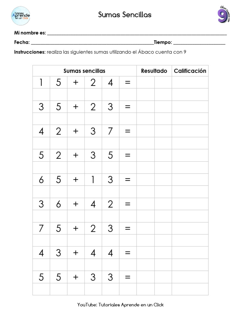 Sumas Sencillas | PDF