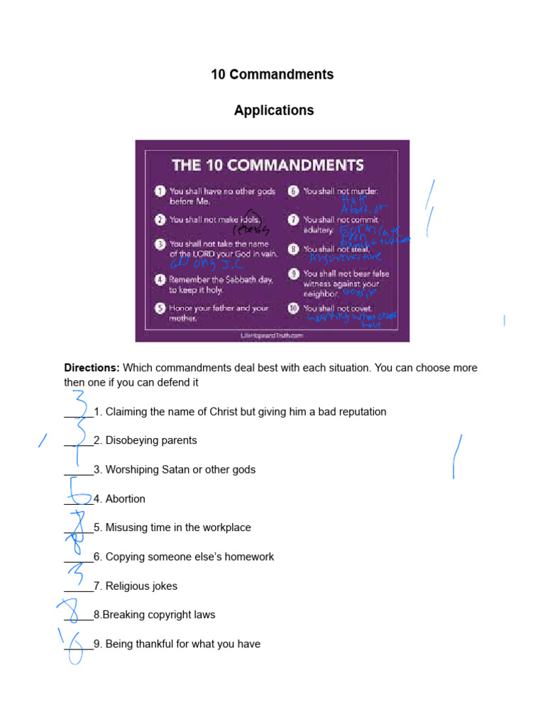 10 Commandments Applications | PDF