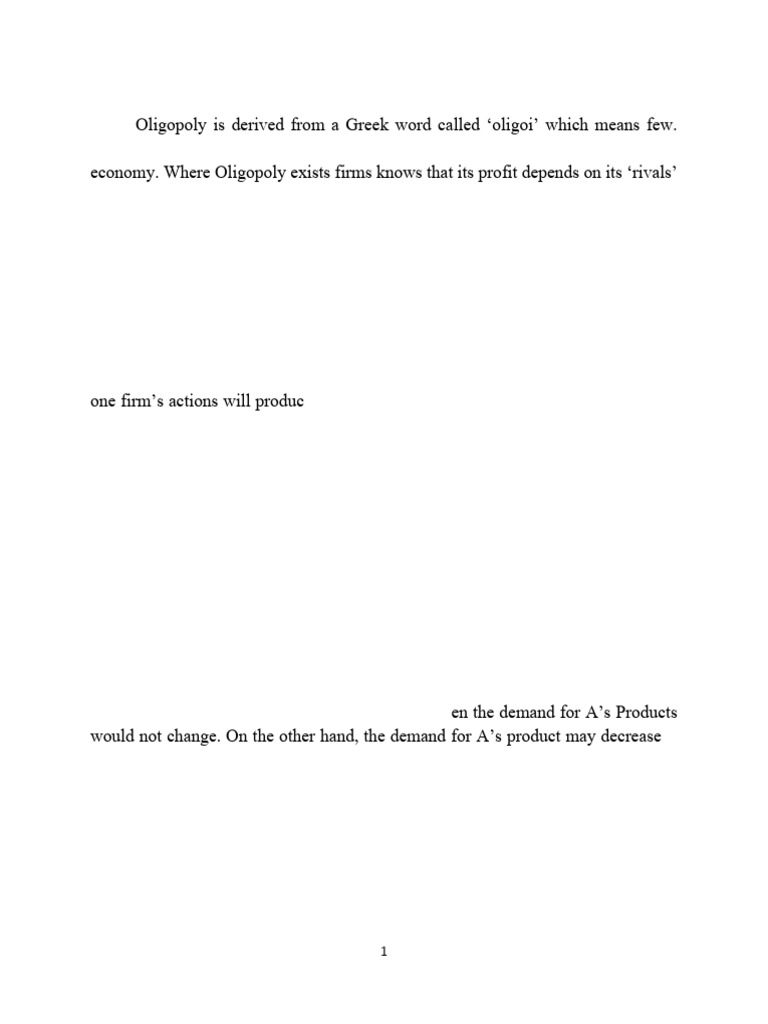 Oligopoly Market Dynamics Explained | PDF | Oligopoly | Economic ...