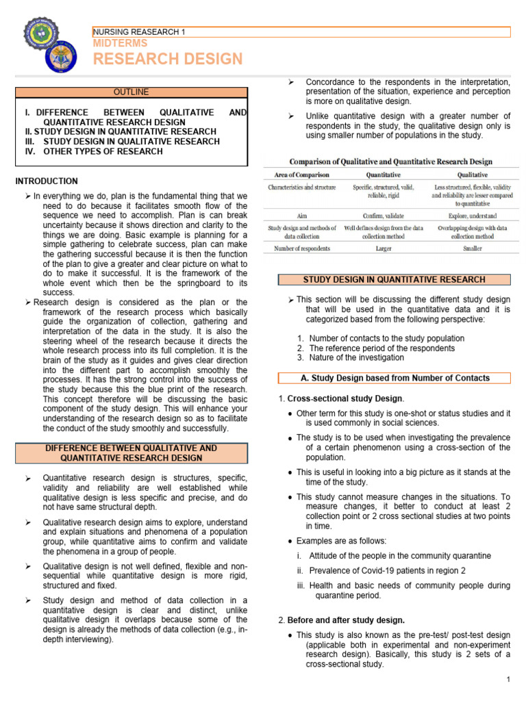 Midterm Concept 2 RESEARCH DESIGN | PDF | Experiment | Methodology