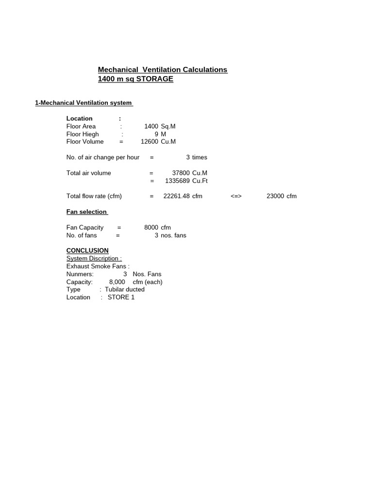 نسخة من Ventilation Calculations | PDF | Home & Garden | Technology & Engineering