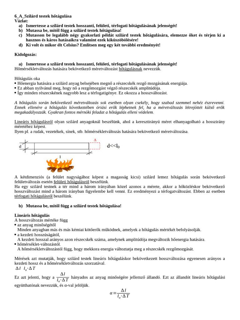 06_A_Szilárd testek hőtágulása | PDF