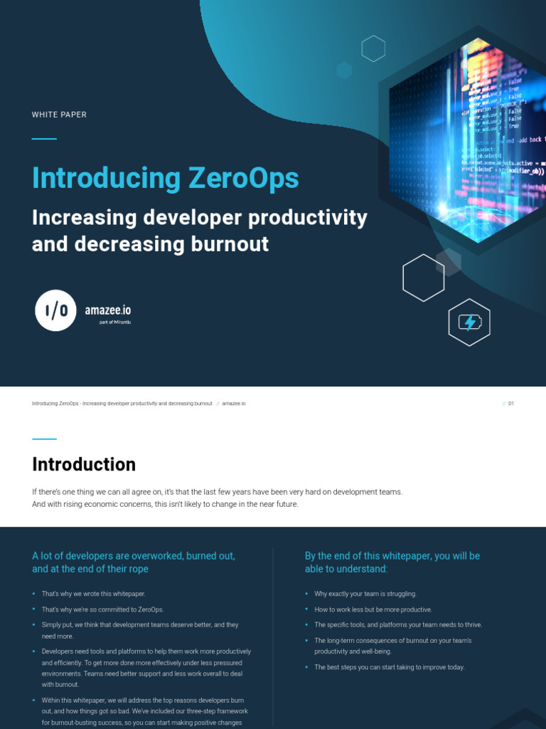 Amazee Io White Paper Introducing ZeroOps | PDF | Occupational Burnout | Automation