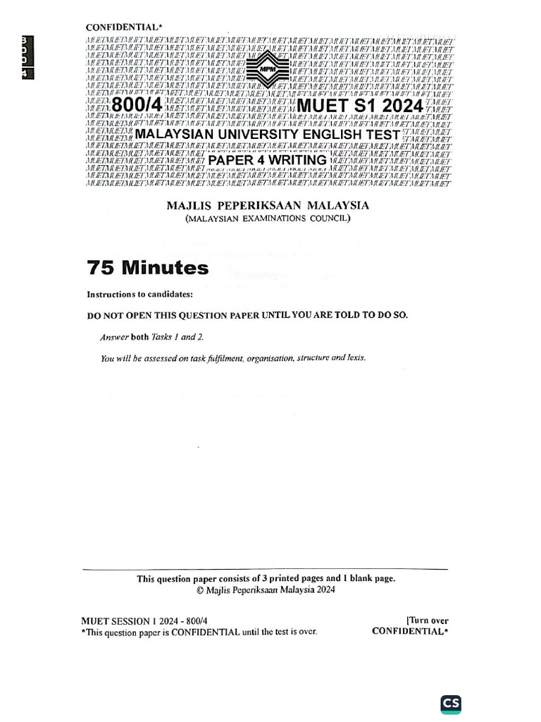 MUET Writing S1 2024 (1) | PDF