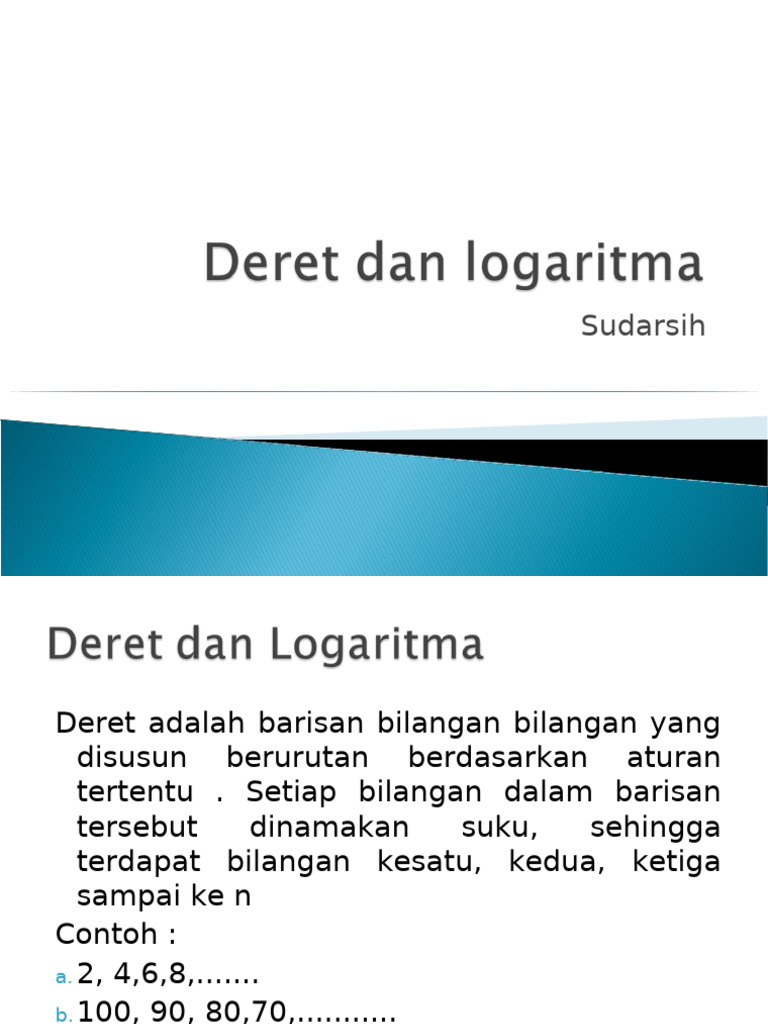 Deret Dan Logaritma | PDF | Pengelolaan Keuangan & Uang