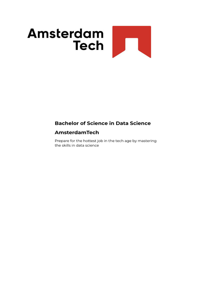 BS in Data Science Brochure AmsterdamTech 1 | PDF | Machine Learning ...