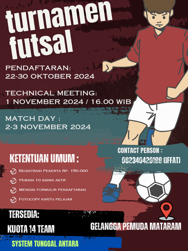 Merah Ilustrasi Lomba Futsal Pamflet - 20241020 - 220233 - 0000 | PDF