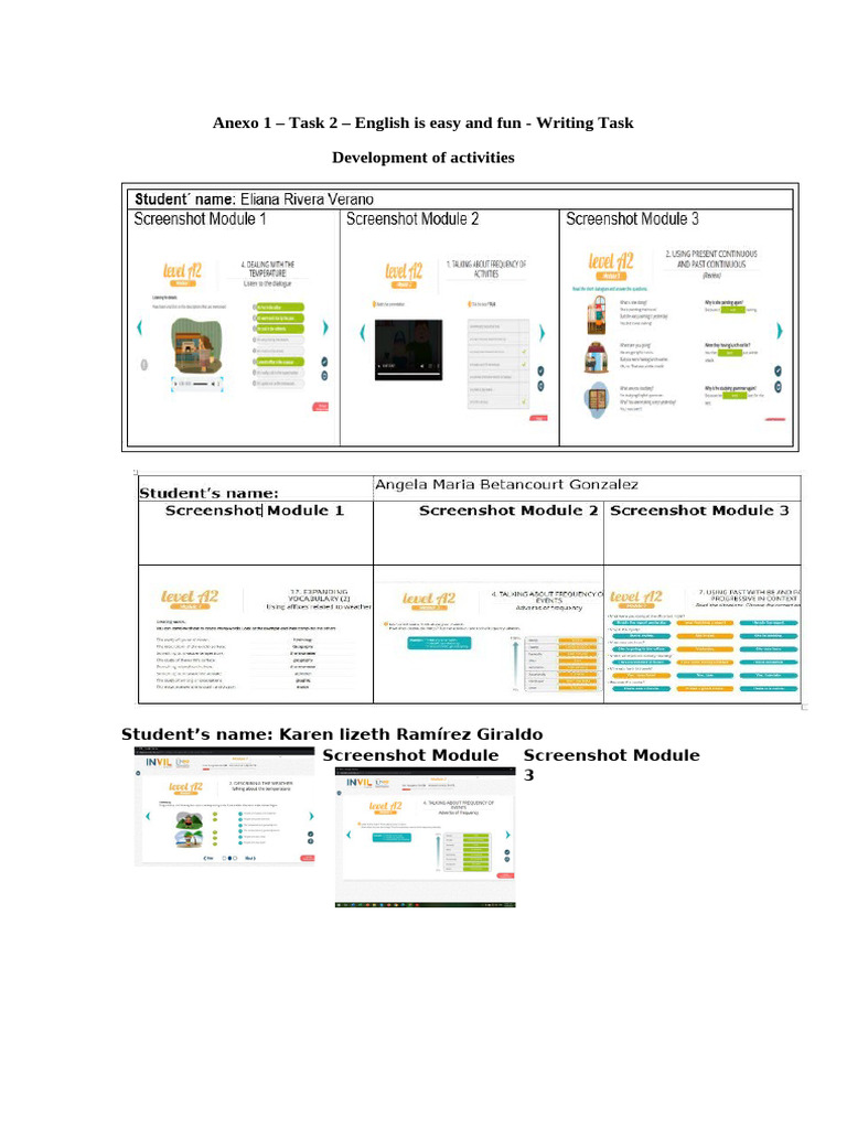 Anexo 1 - Task 2 - English Is Easy and Fun - Writing Task | PDF