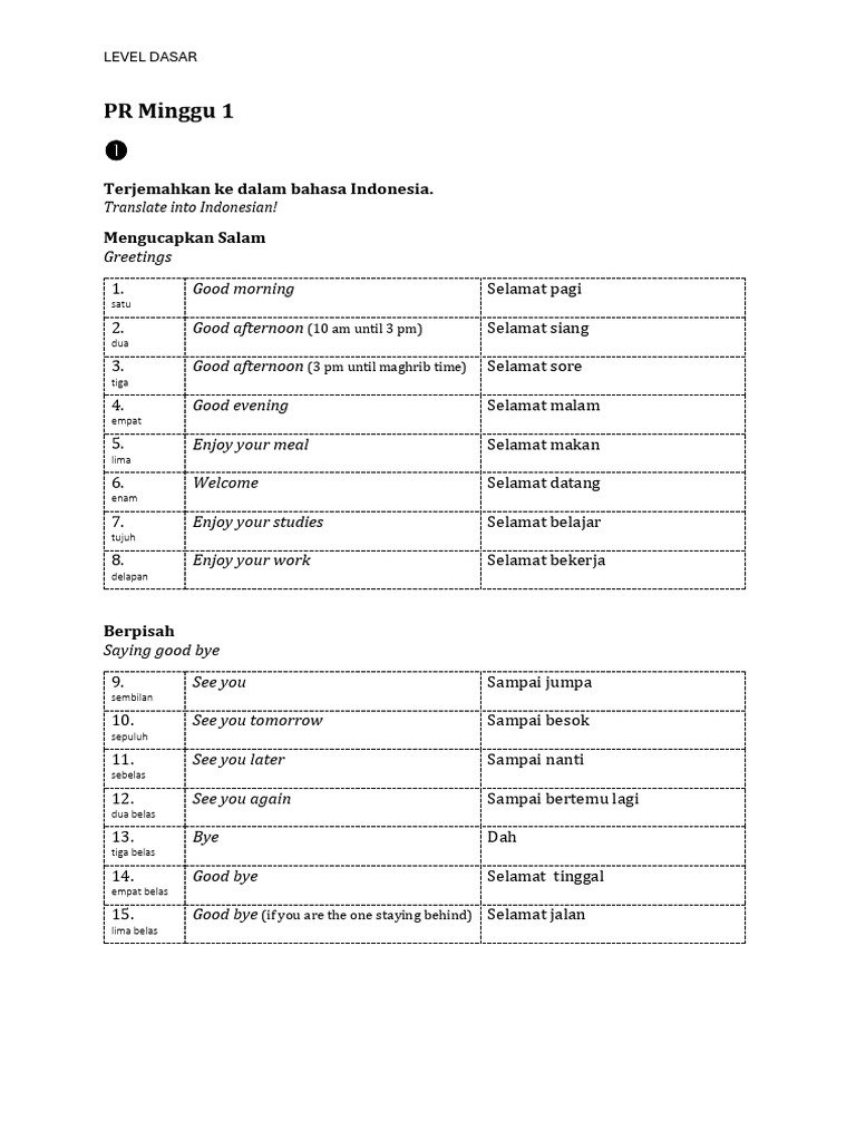 Contoh Level Dasar | PDF