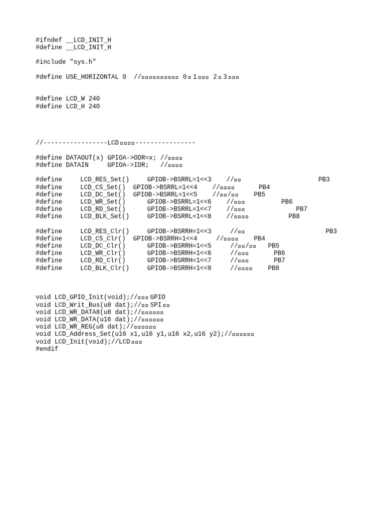 Gc9a01 LCD - Init | PDF