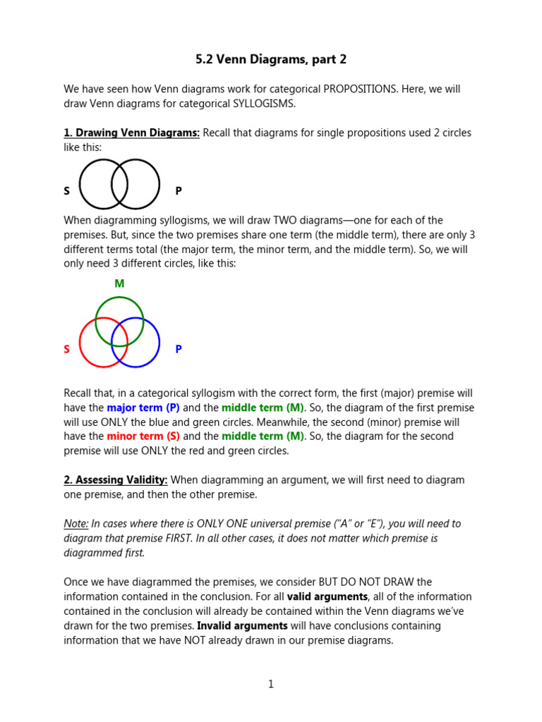 5.2 Venn Diagrams, Part 2 | PDF | Argument | Logic