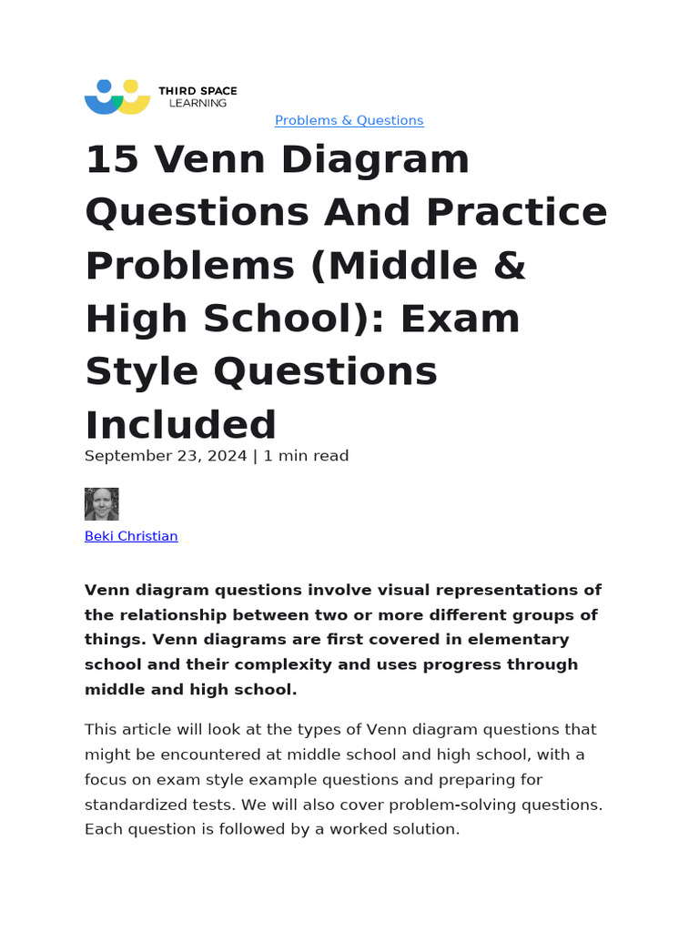 15 Venn Diagram Questions and Practice Problems | PDF | Logic | Argument