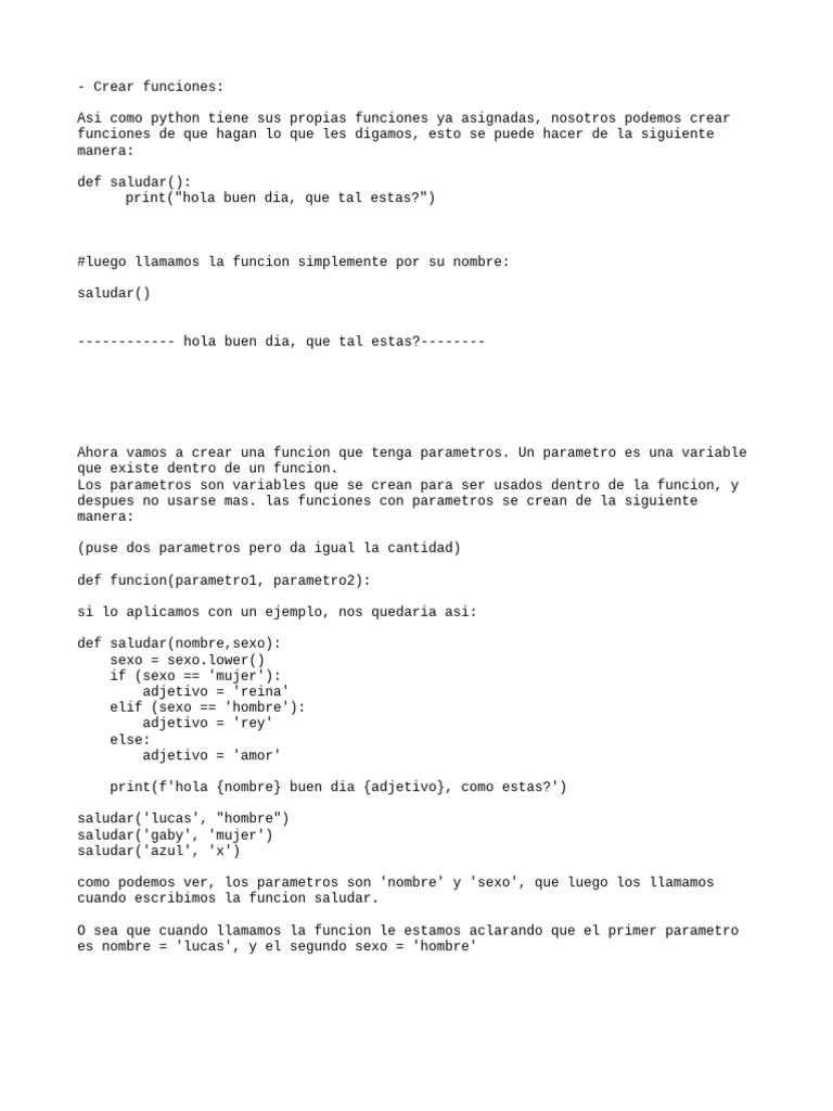 Crear Funciones | PDF
