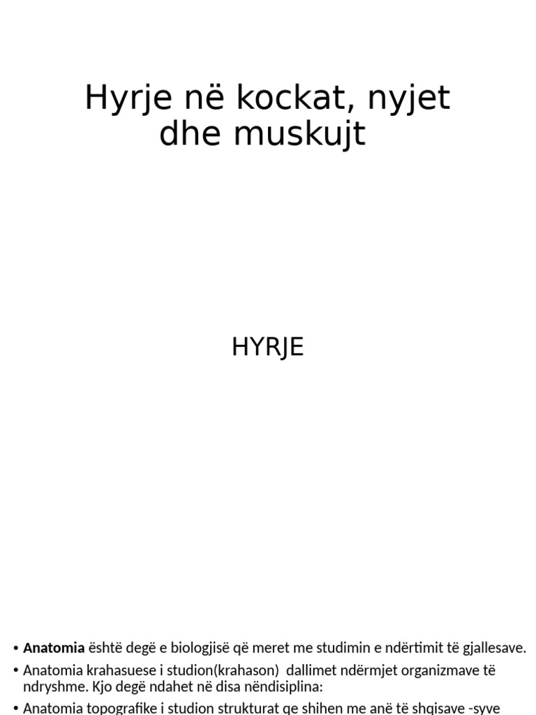 Ligj 2hyrje Në Kockat, Nyjet Dhe Muskujt . | PDF