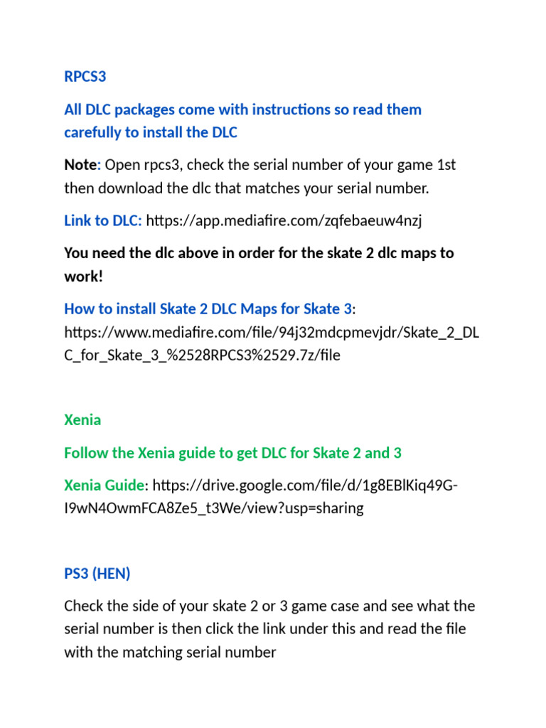 Installing DLC for Skate 2 and 3 | PDF