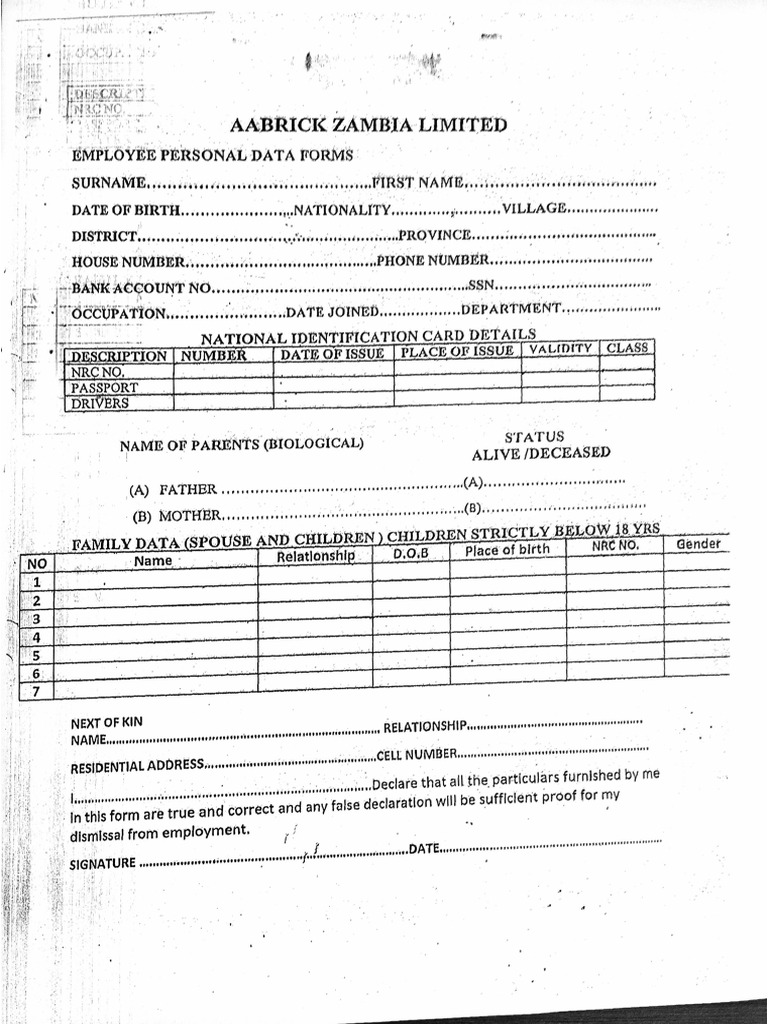 Data Form 2024 | PDF