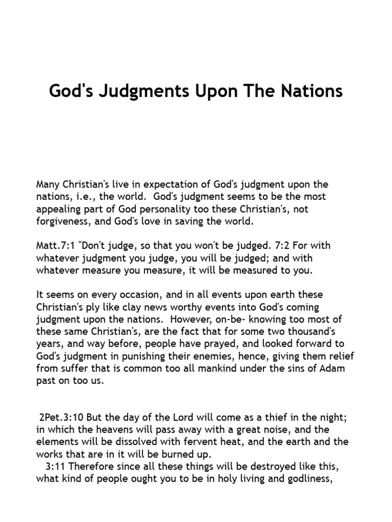 Gods Judgment Upon The Nations | PDF | Justification (Theology) | Jesus