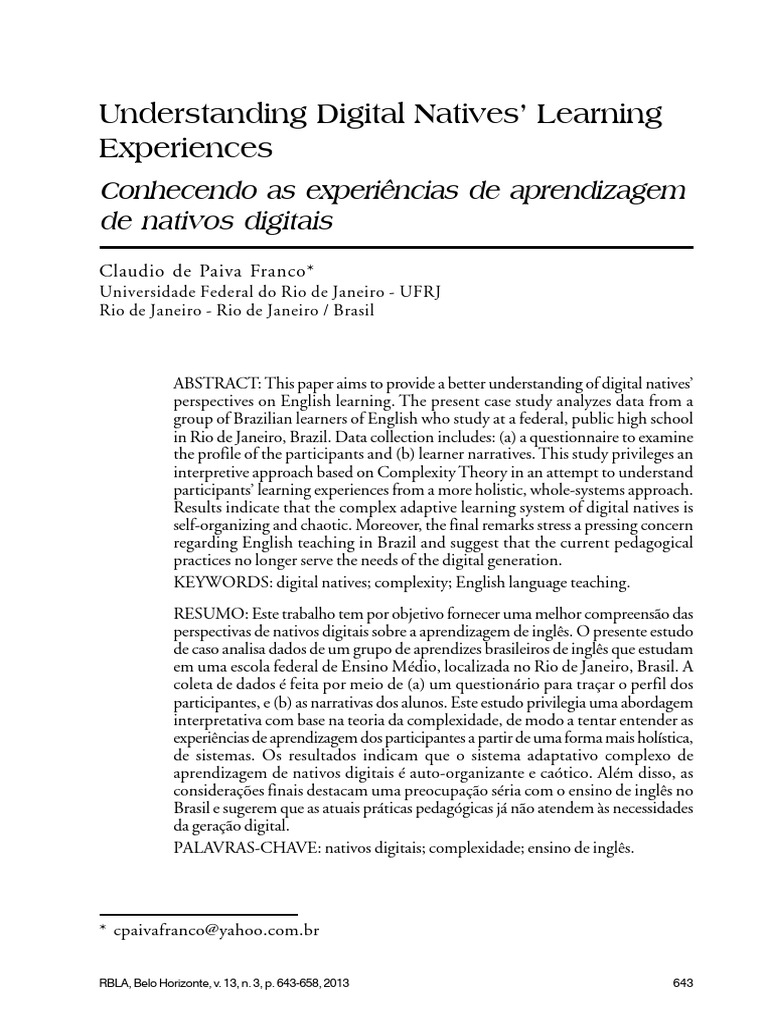 Understanding Digital Natives' Learning Experiences | PDF | Learning | Methodology