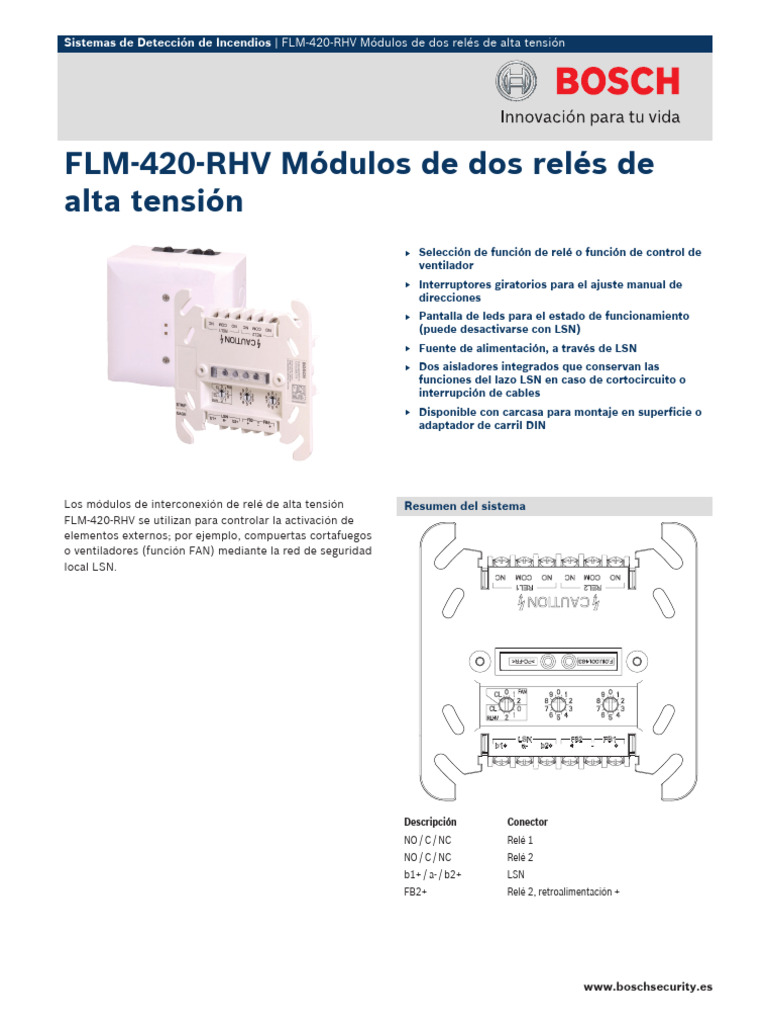 FLM 420 RHV Data Sheet esES 1295760907 | PDF | Relé | Cambiar