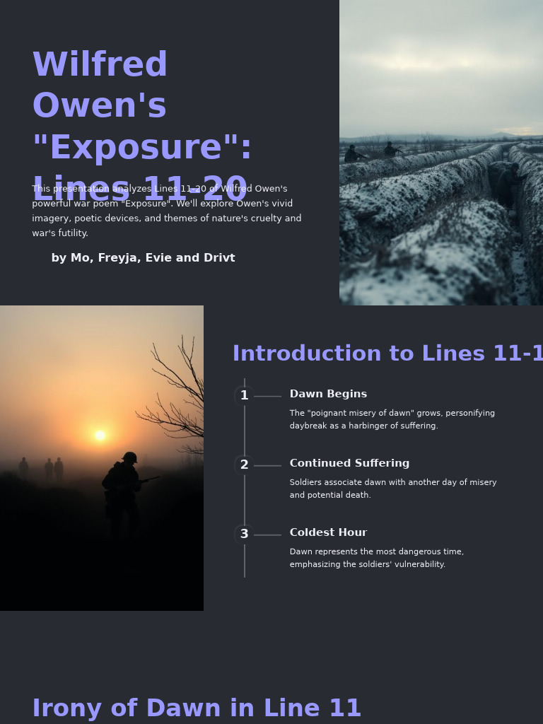 Wilfred Owens Exposure Lines 11 20 2 | PDF | Poetry