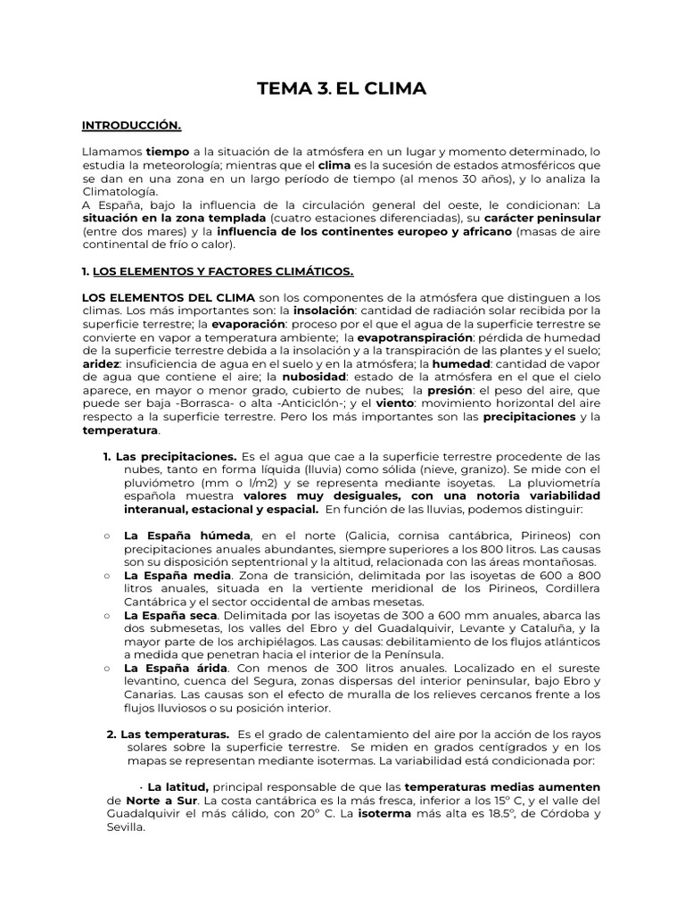 Tema 3 El Clima | PDF | Clima | Herida