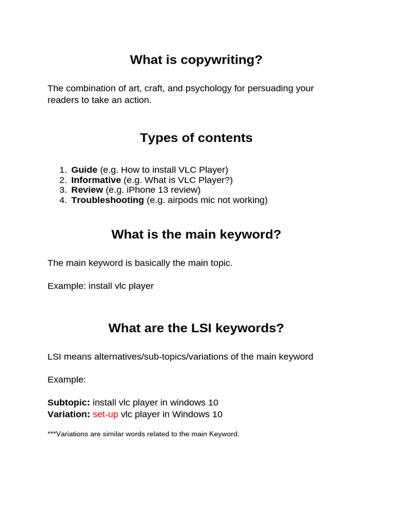 SOP 1 - All About Copywriting | PDF | Computers