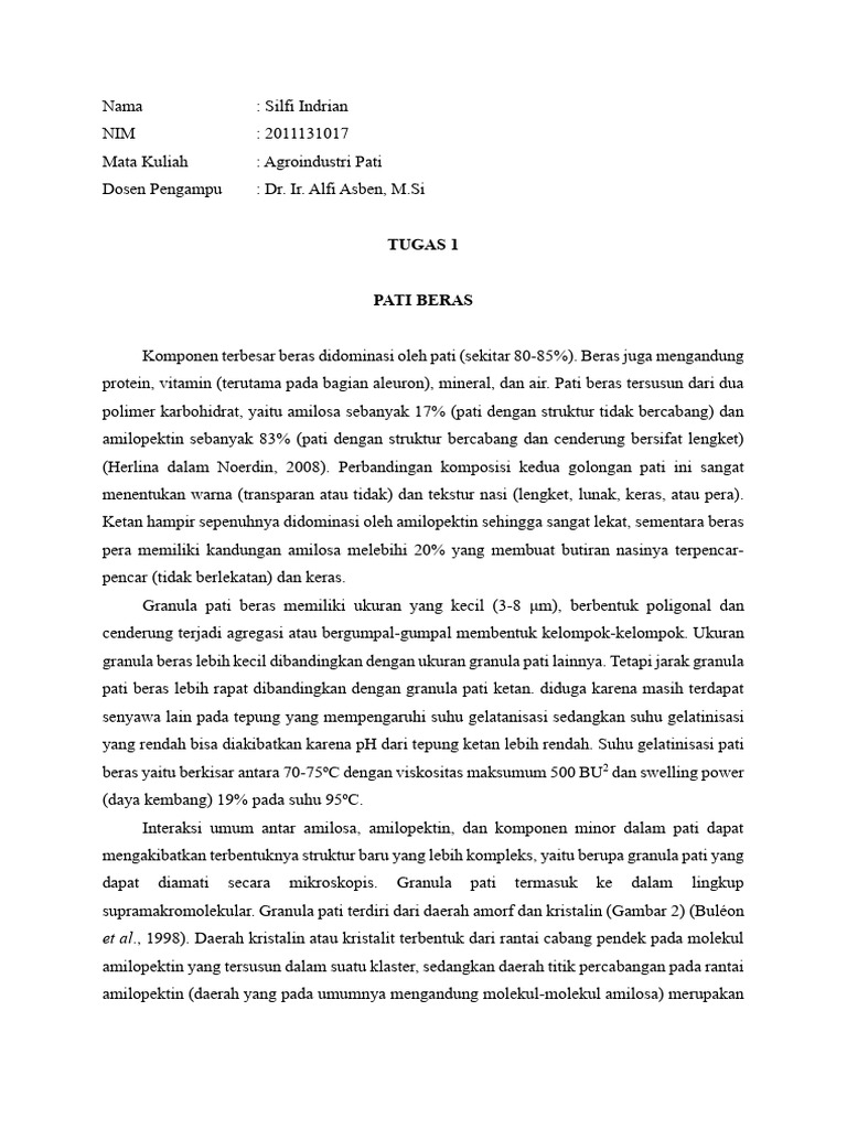 TUGAS 1 Agroindustri Pati - Silfi Indrian - 2011131017 | PDF
