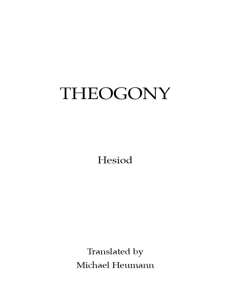Theogony | PDF | Zeus | Greek Mythology