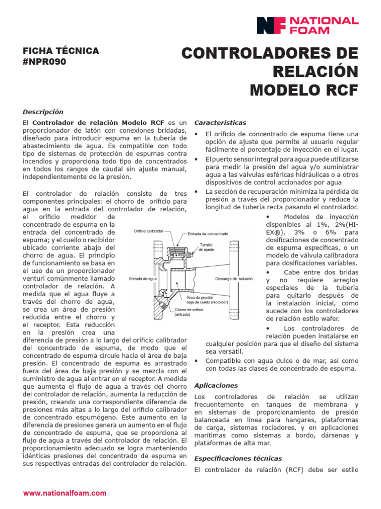 NPR090ESP Ratio Controller Model RCF 1 | PDF | Agua | Espuma
