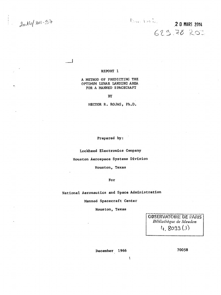 Nasa Report 1 of Héctor R. Rojas | PDF