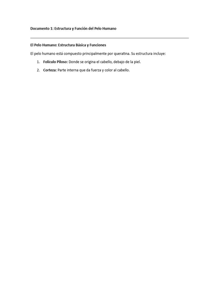 Estructura y Funciones del Cabello | PDF