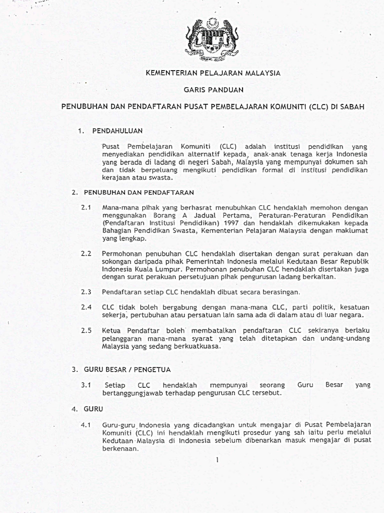 Garis Panduan CLC Sabah | PDF