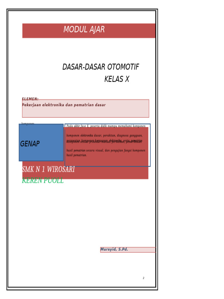 Modul 9 Pekerjaan Elektronika Dan Pematrian Dasar | PDF | Komputer ...