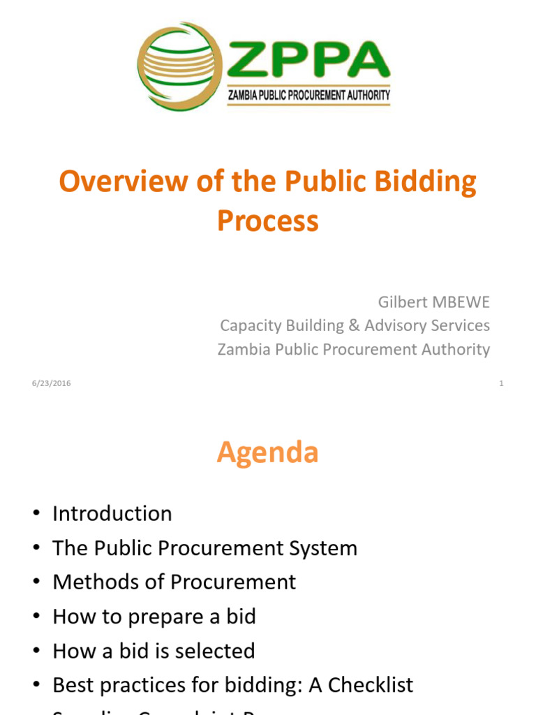 Overview of The Public Bidding Process | PDF | Government Procurement ...
