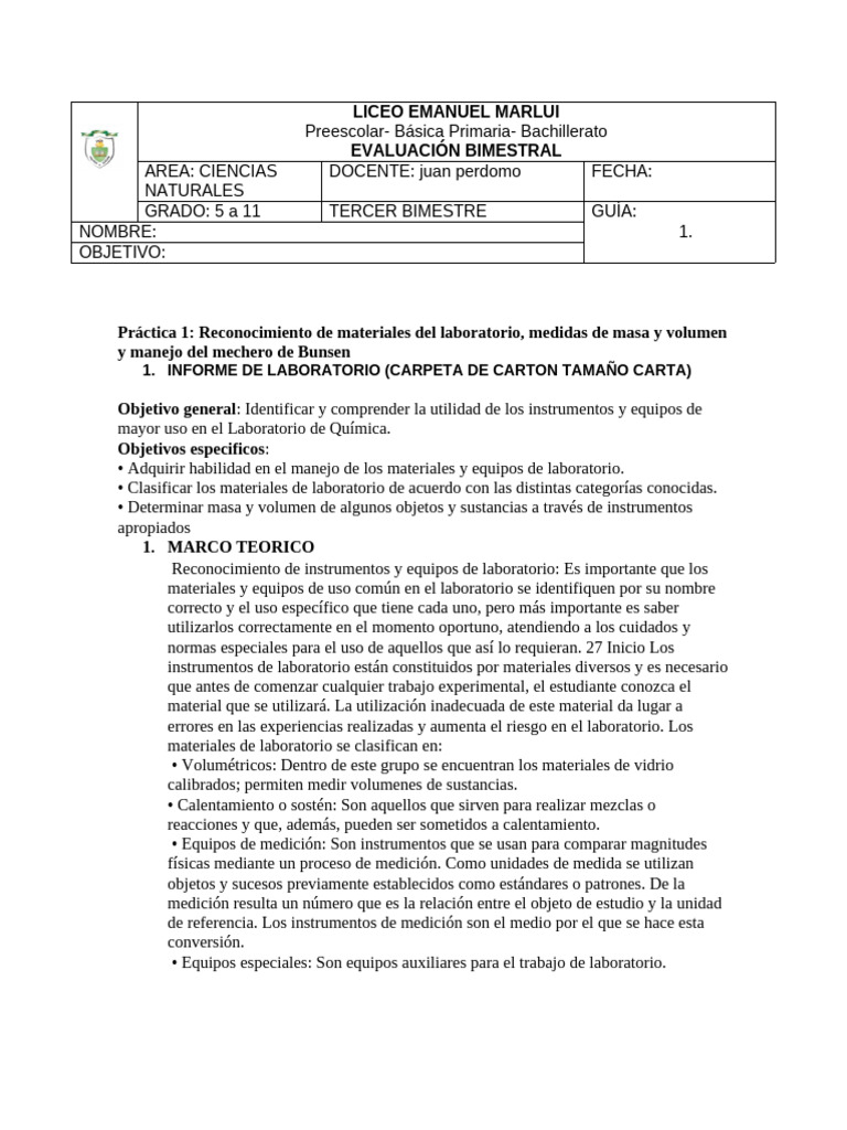 Lab 1 Lem | PDF | Laboratorios | Medición