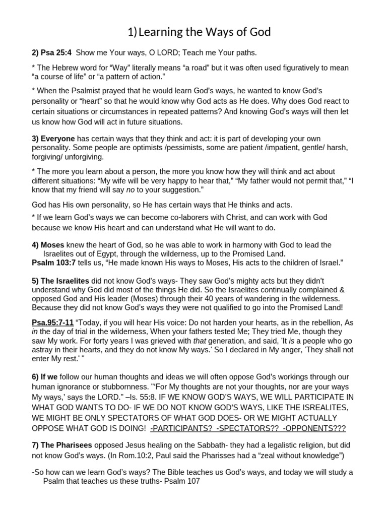 Learning The Ways of God | PDF | Jesus | Moses
