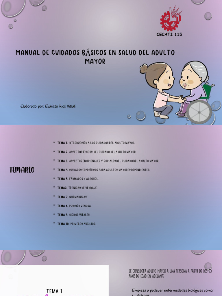 Cuidados Básicos para Adultos Mayores | PDF | Presión sanguínea ...