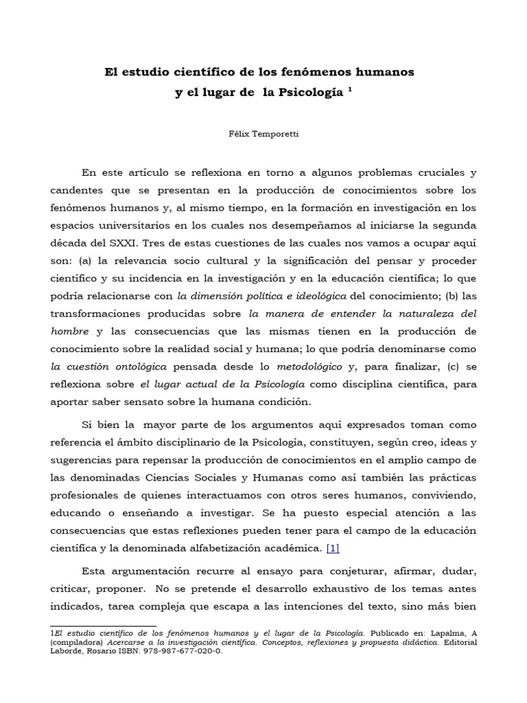 Félix - El Estudio Científico de Los Fenómenos Humanos | PDF ...