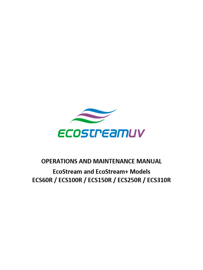EcoStream UV System Manual | PDF | Ultraviolet | Electrical Connector
