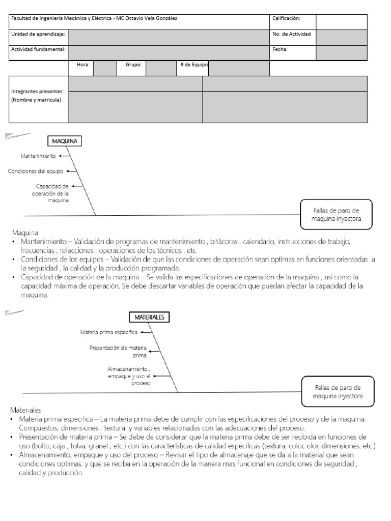 Ejercicio Individual Del Diagrama Causa - Efecto y Pareto | PDF