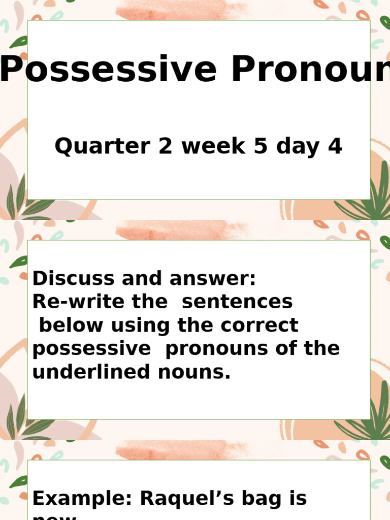 English Quarter 2 Week 5 Day 4 | PDF | Home & Garden