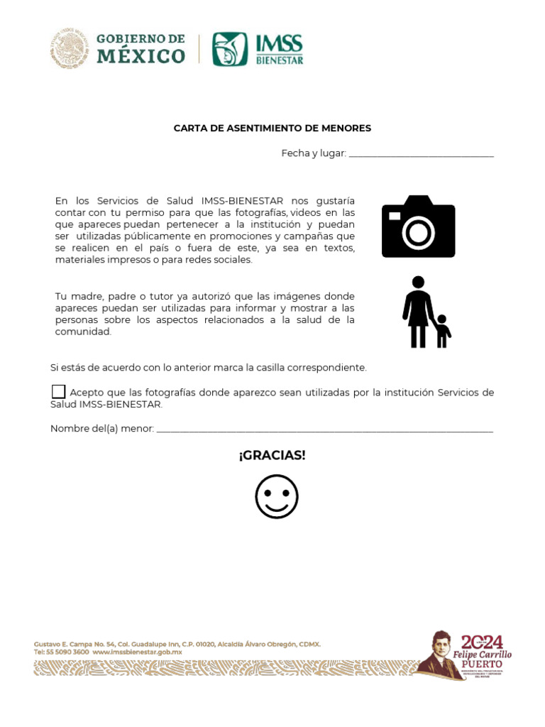 Carta de Asentimiento de Menores | PDF