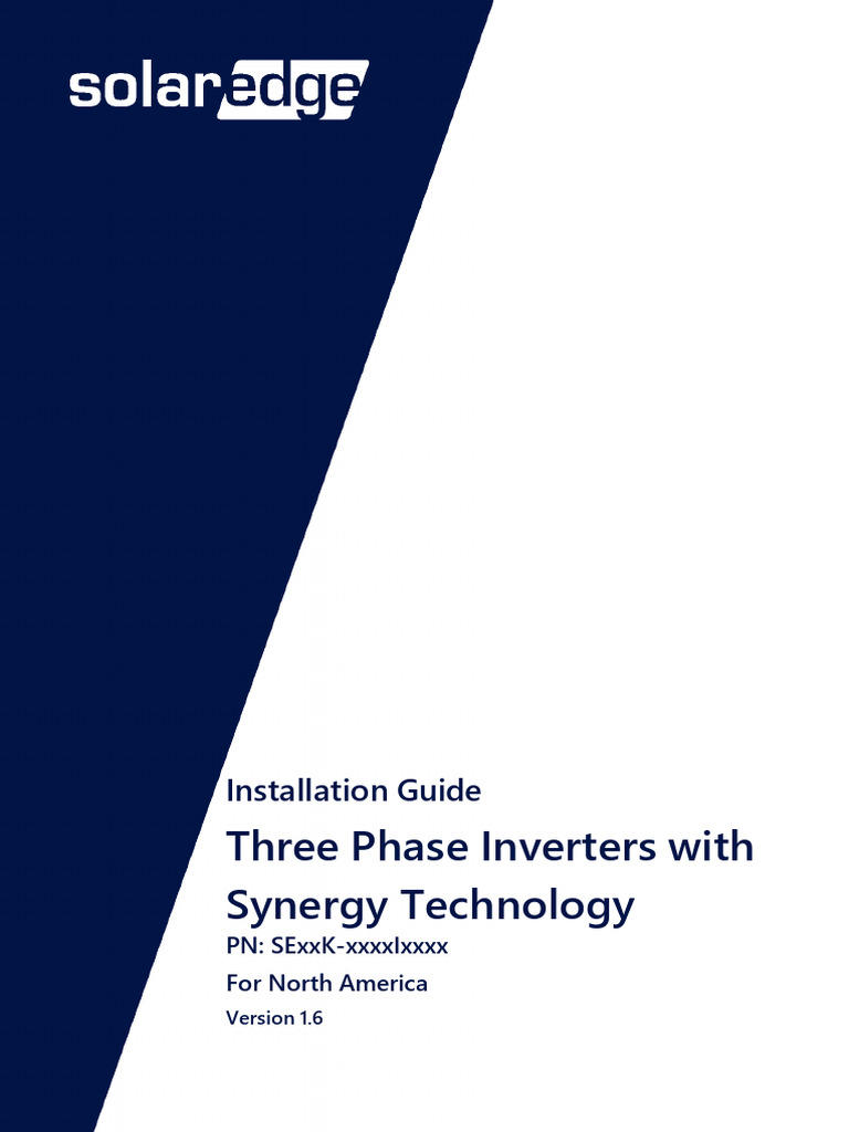 Se Commercial 3ph Inverter W Synergy Tech Installation Nam Guide PN ...