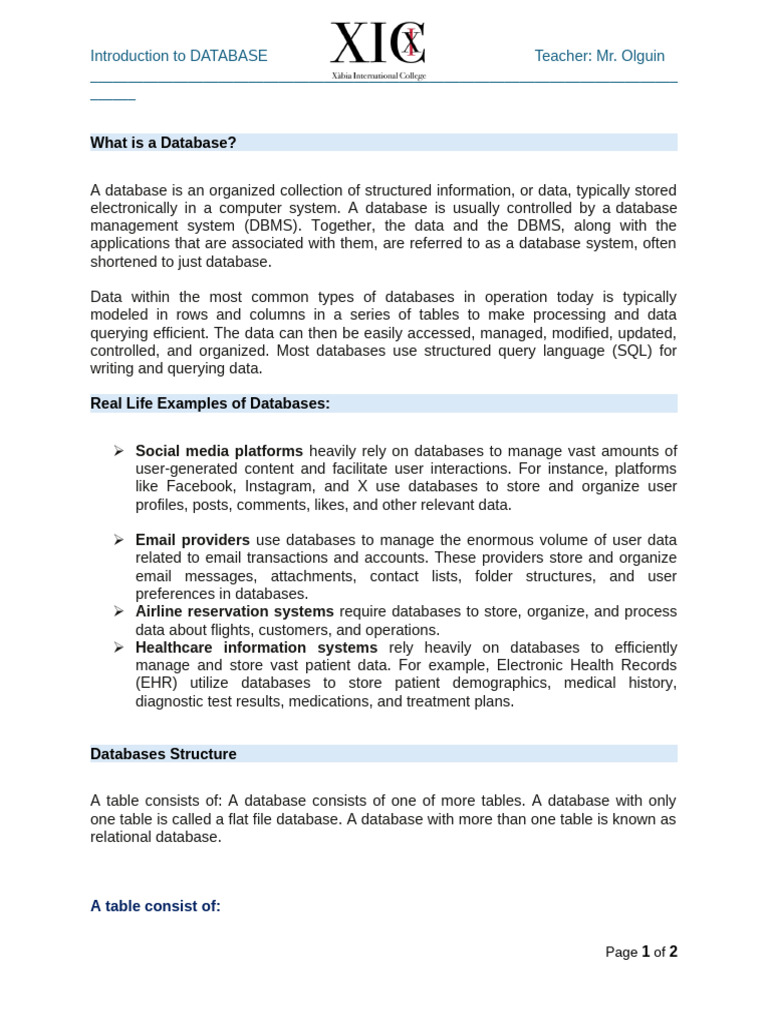 Introduction To Data Base | PDF | Databases | Software
