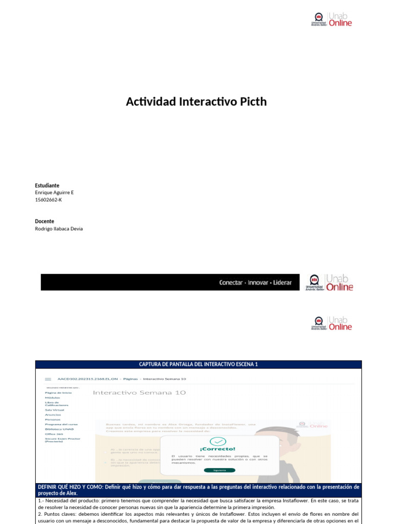 Entregable Interactivo Pitch - Semana 10 - AACD102 | PDF | Marketing | Algoritmos