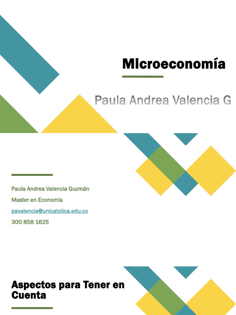 Presentación Microeconomía | PDF | Microeconomía | Oferta y demanda