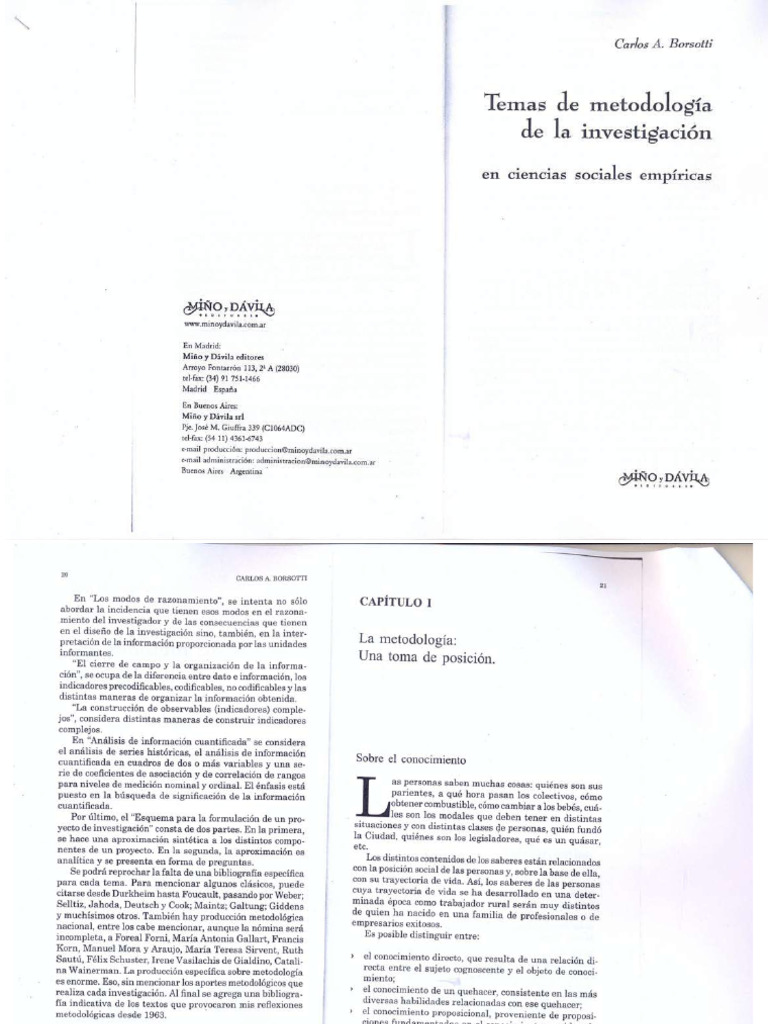 Borsotti-Temas-De-Metodologia-Cap 1 A 3-Comprimi | PDF