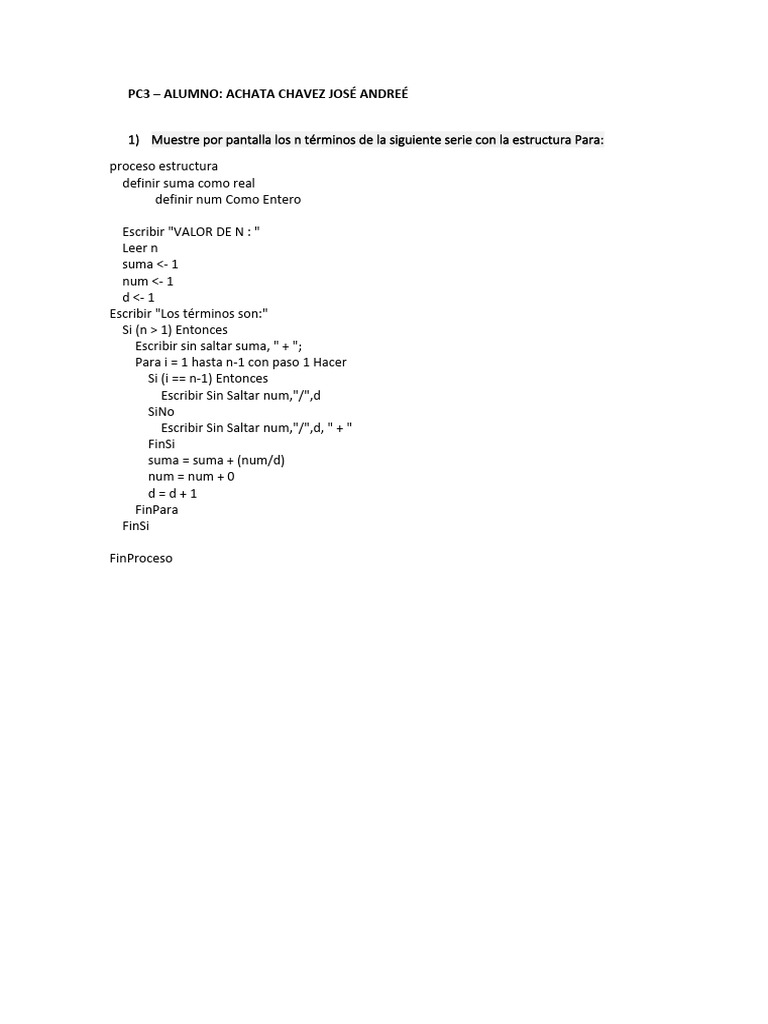 PC3 - Examen | PDF | Algoritmos | Matemáticas Aplicadas