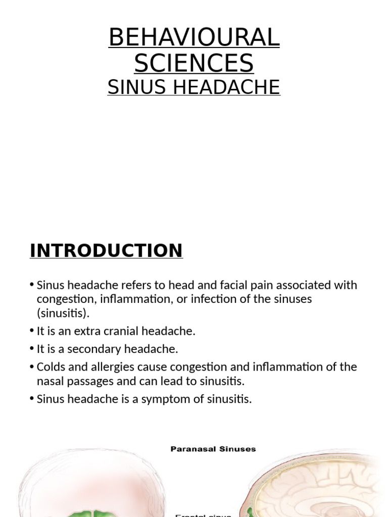 Presentation Sinus Headaches1 | PDF | Diseases And Disorders | Causes ...